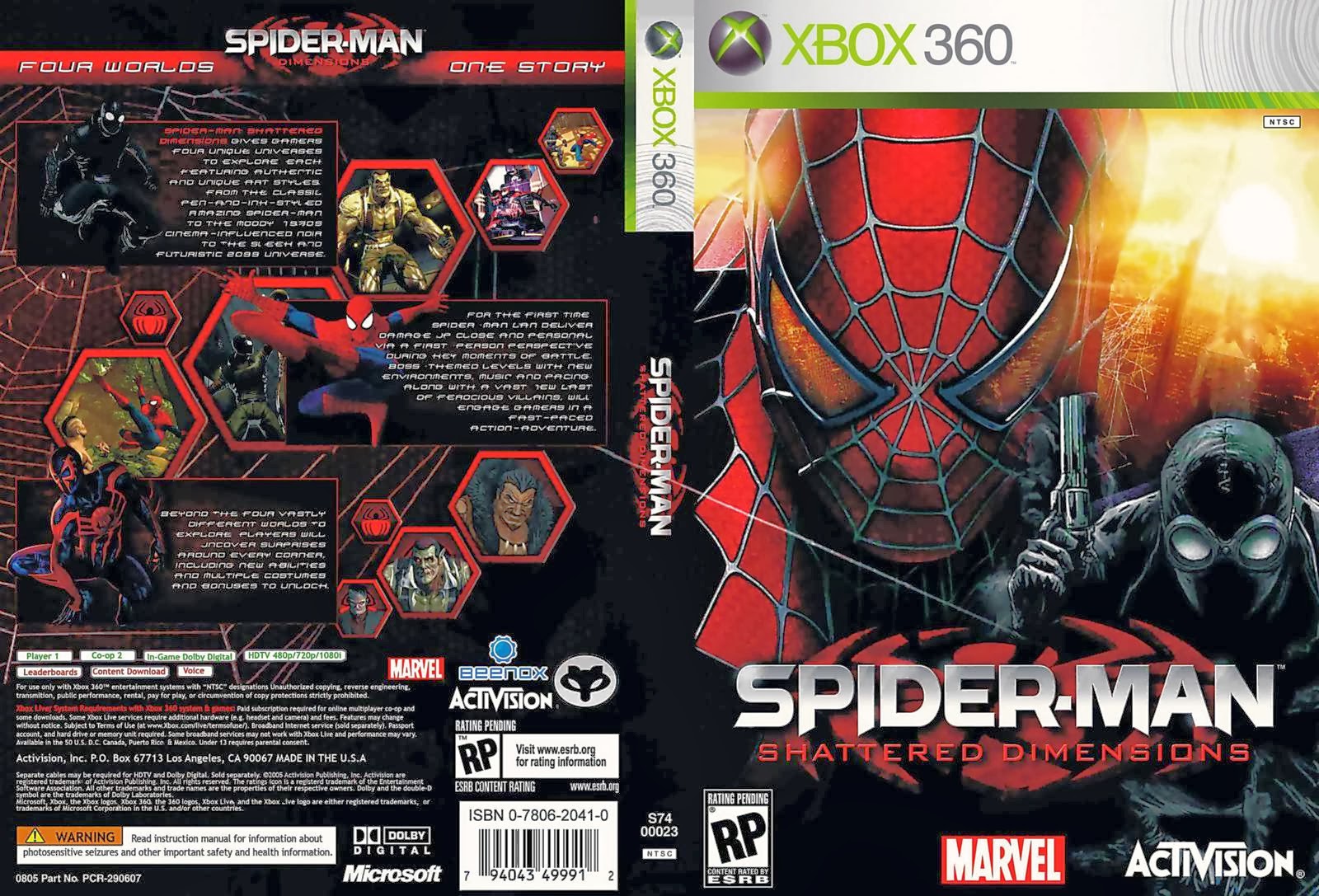 Mega Covers: CAPA SPIDER- MAN SHATTERED DIMENSION - XBOX 360